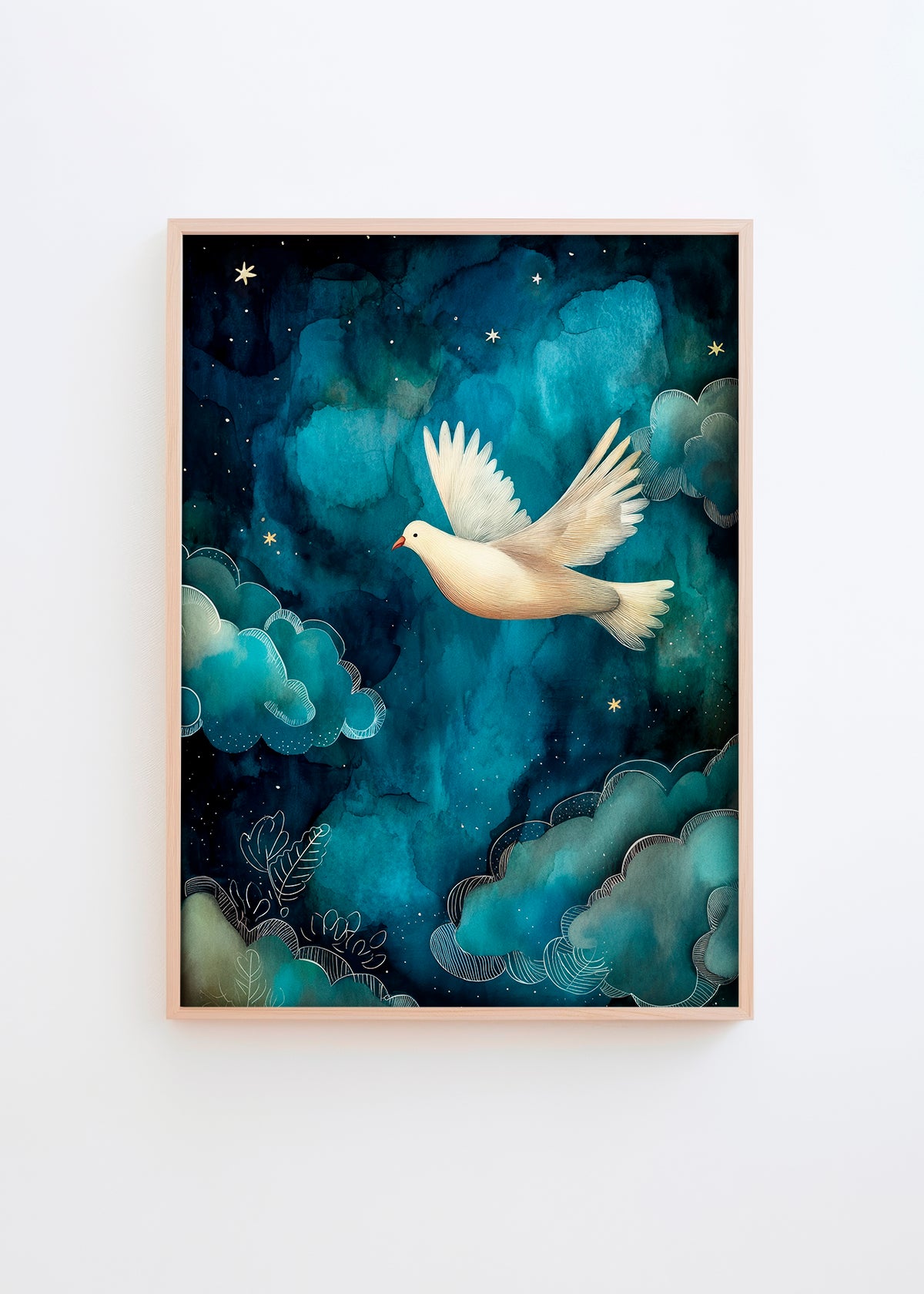 One Small Friend – Drömmig nattposter med liten fågel | HelloPoster ...